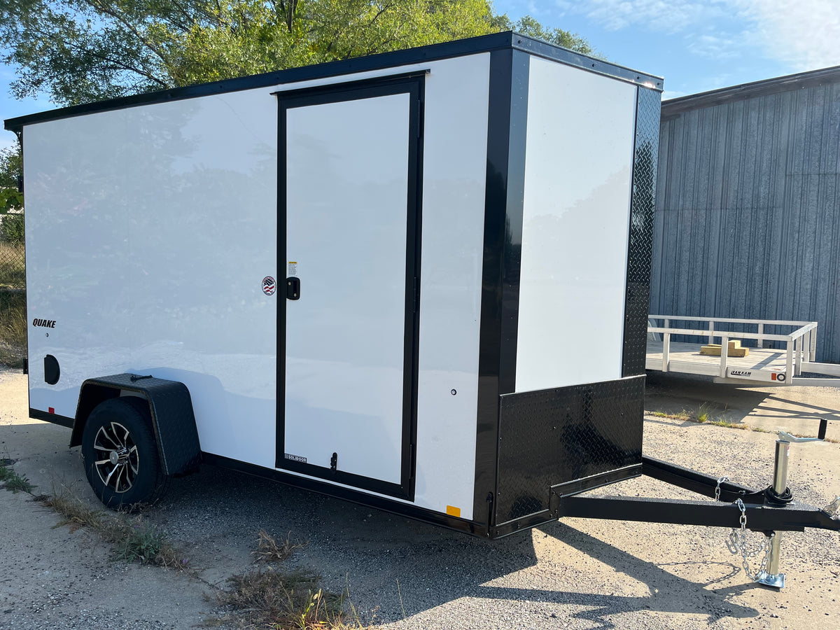 Quake 6 X 12 V-Nose Enclosed Cargo Trailer w/ Ramp Rear Door– Van Kam ...